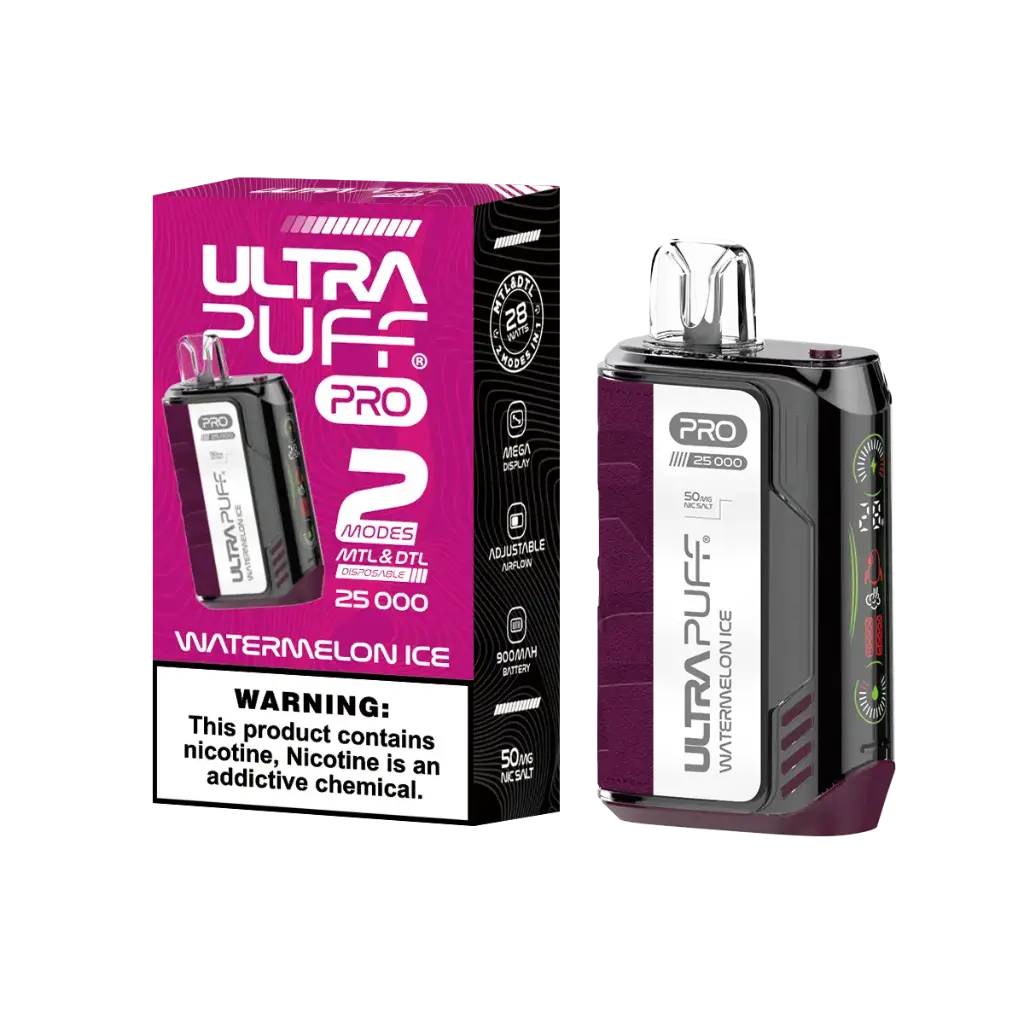 Watermelon Ice - ULTRA PUFF PRO 25k Puff Disposable 5% | VAPEOLOGY